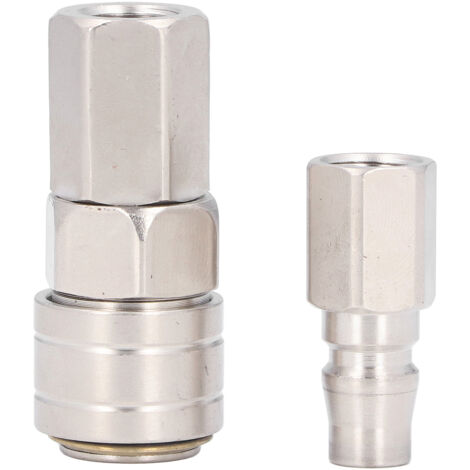 Raccord pneumatique à verrouillage rapide en acier inoxydable nickelé pour coupleur d'air ...
