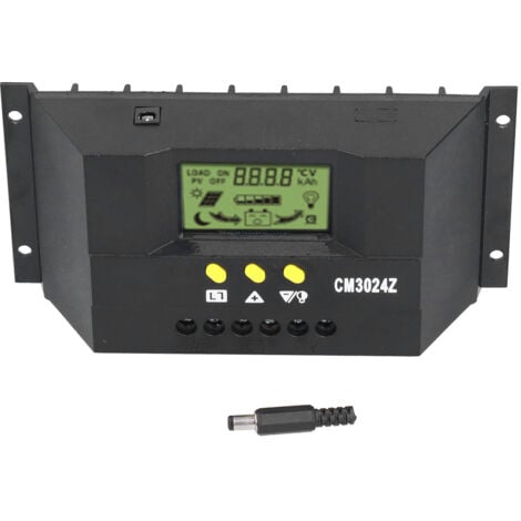 Contrôleur de charge solaire PWM CM3024Z avec écran LCD, régulateur intelligent pour panneau ...
