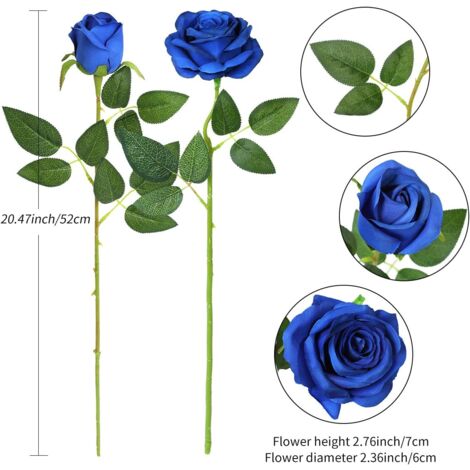 Lot de 12 roses artificielles rouges en soie, réalistes pour mariage ...