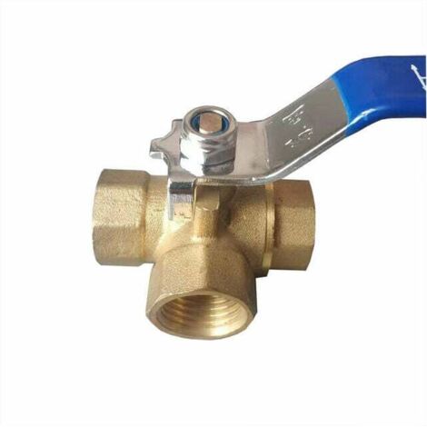 Vanne à 3 Voies,Vanne Bille Laiton 1/2",Trois Voies En Laiton Adaptateur Valve Connecteur À ...