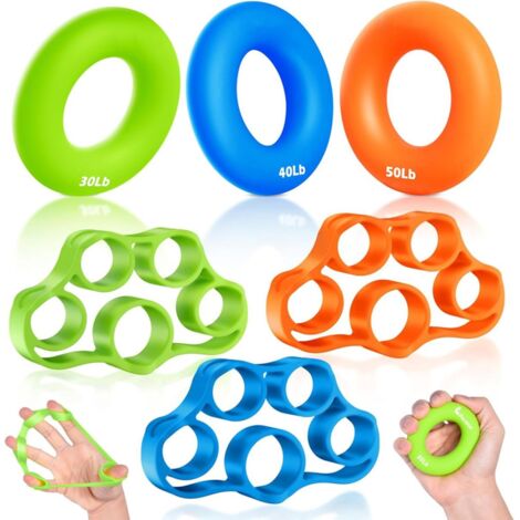 6 Pièces Hand Grip Musculation en Silice - Exerciseur de Main et Doigts ...