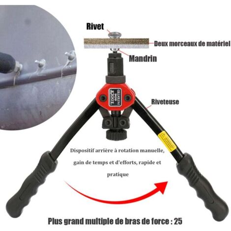 Riveteuse à main 12 pouces BT-606 Outils de rivetage manuel à double ...