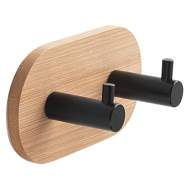 Perchero Redondo Doble Bambú/Negro