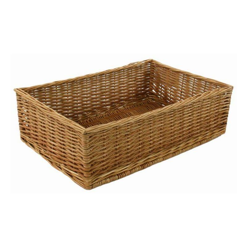 Cesta de mimbre rectangular recta cm60x40h17