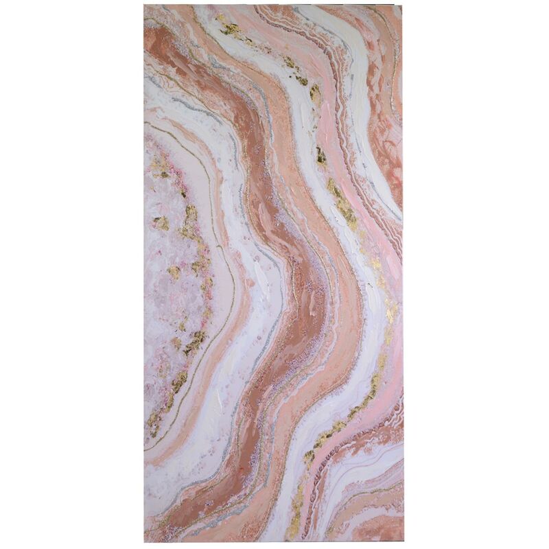 Cuadro rectangular de madera rosa 150x70h3 cm