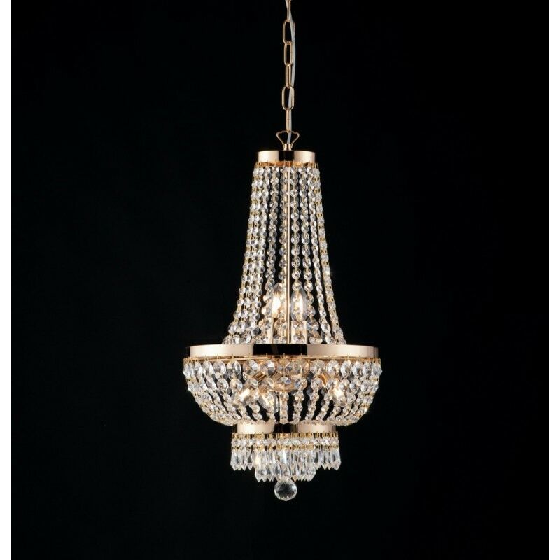 Araña imperial de hierro y latón dorado con cinco luces stass 35x h70 cm