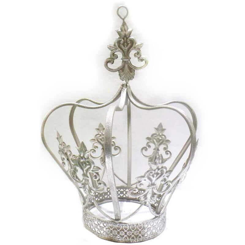 Corona de metal plateado cm ø21h30