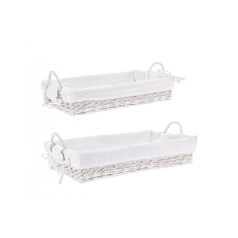 4x Bandeja rectangular blanca 49x26x9h, 55x32x10h