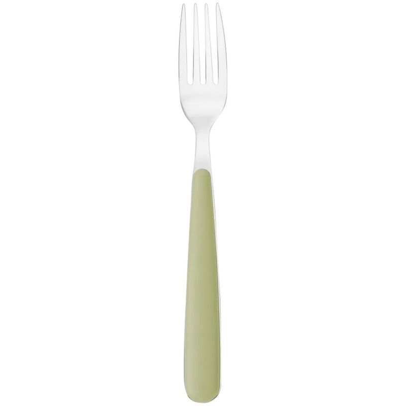 Tenedor de mesa de acero inoxidable verde alga.