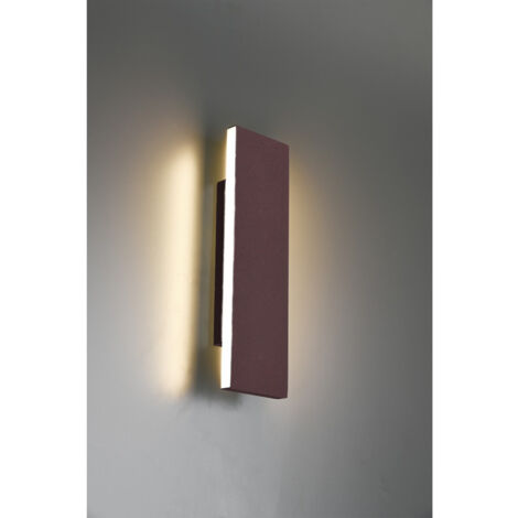 Aplique de pared rectangular Concha Rust Double Led Emission Trio Lighting