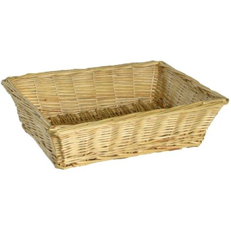 Cesta expositor de mimbre natural rectangular 41x31x13 cm
