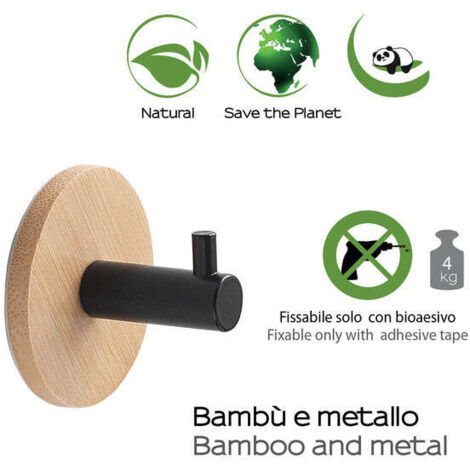 Perchero redondo individual bambú/negro