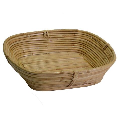 Cesta rectangular de junco natural cm31xh7x27