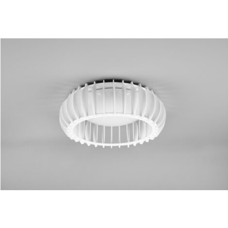 Plafón Redondo Madera Blanco Led 16,5w Dimmer Monte Trio Iluminación