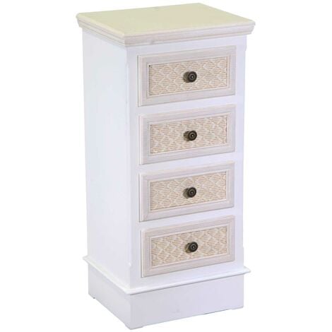 Mueble de madera Lausanne 4 cajones color crema cm37x30h79.5