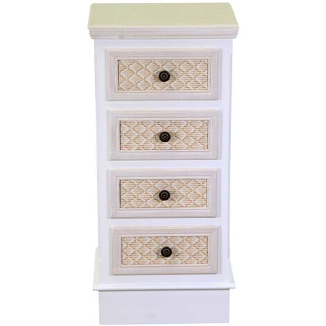 Mueble de madera Lausanne 4 cajones color crema cm37x30h79.5