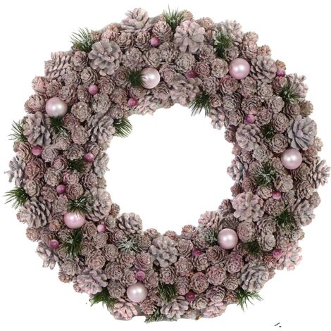 Corona con piñas rosas cmø30