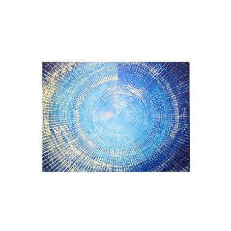 Cuadro estampado bluetooth dorado azul cm80x60x4