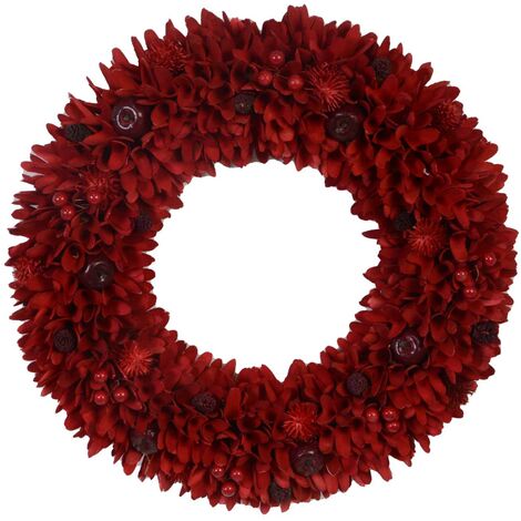 Corona con piñas de pino burdeos cm ø45h8