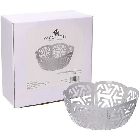 Cestina metálica blanca redonda ø20h7