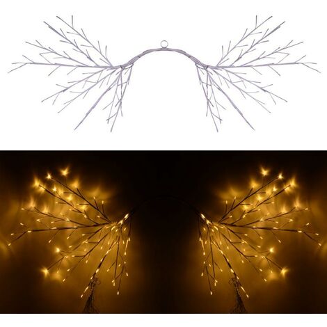 Rama de luz 144 LEDs blanco cálido cm130x80alimentación fija para exterior