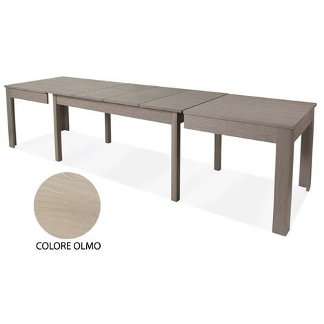 Mesa extensible en madera de melamina color olmo 160 - 320x90 cm