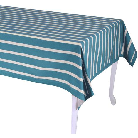 Mantel rectangular pop rayas azul petróleo cm140x240