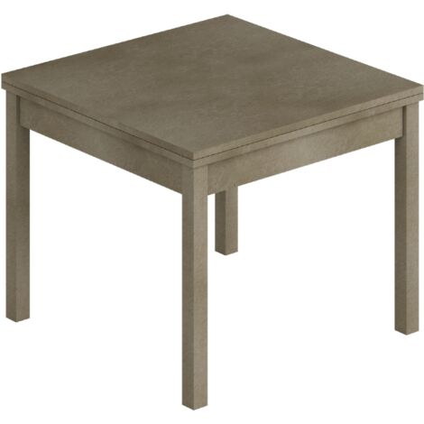 Tavolo da pranzo quadrato apribile a libro colore Argilla H77x90x90cm