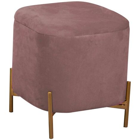 Puff terciopelo rosa antiguo cm38x38h45