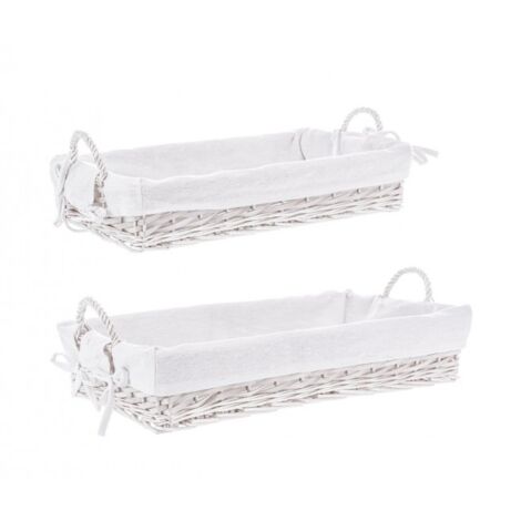 4x Bandeja rectangular blanca 49x26x9h, 55x32x10h