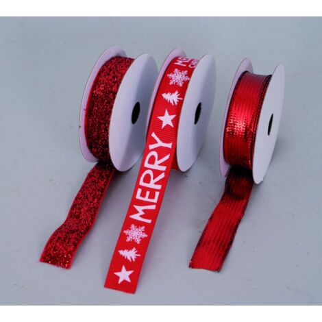 Cinta roja "Feliz Navidad" 15 mm x 2 m