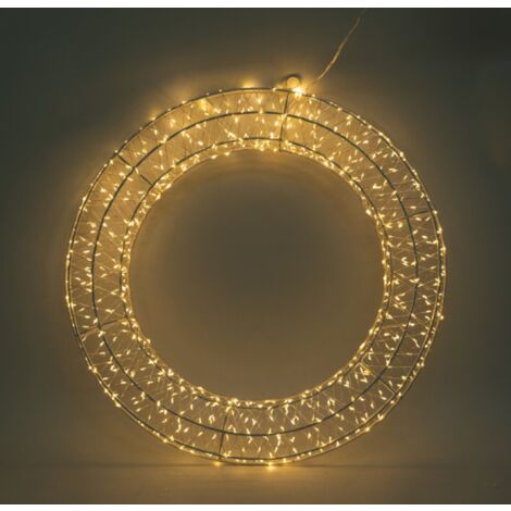 Corona luminosa de 50 cm, 720 LED blanco cálido.