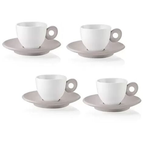Juego de 4 tazas de café gris topo.