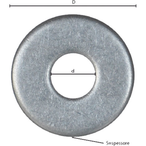Rondella grembialina inox A2 M 15 x 3,0 x 44 x 15 mm