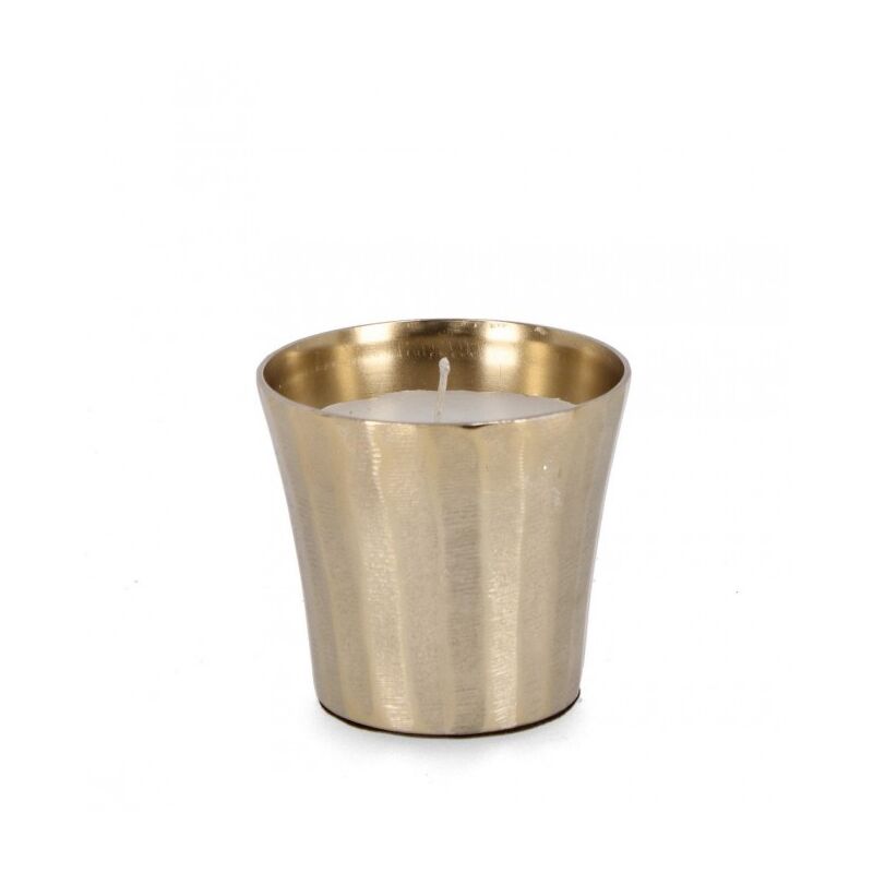 4x Kerze Meißel Gold D.11x10h Metall