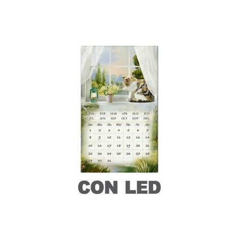 LED-Panel mit rechteckigem weißem Kalender cm30x50x1,8