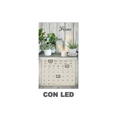 LED-Panel mit rechteckigem weißem Kalender cm30x50x1,8