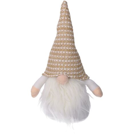 Gnom aus weißgoldenem Stoff cm19x17h45