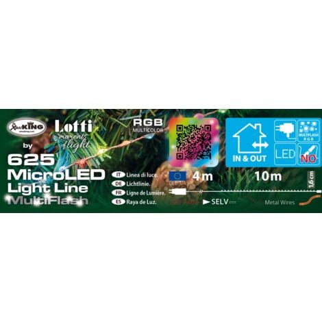 Multiflash RGB 625 MicroLED Kette (1,6cm) Kupferkabel 10m