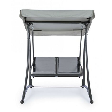 GRELY Zweisitzer-Stahlschaukel in Anthrazit 145x120x H185 cm