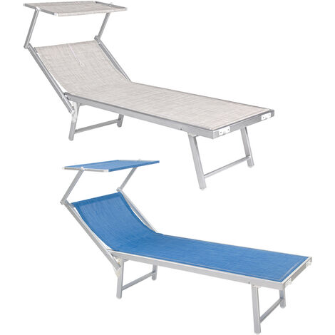 Strandliege mit Sonnenschirm 'Mattinata' Ecru Handtuch