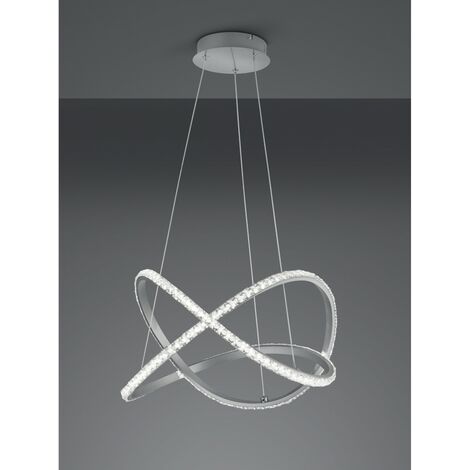 Moderne Pendelleuchte Rubin Led dimmbar RGB Kristalleffekt Ø50 cm Trio ...