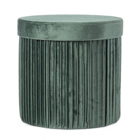 4x Pouf aus grünem Samt 38a x 38b x 38h