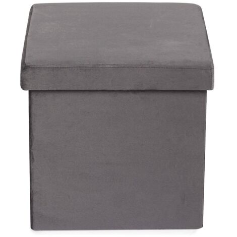 Pouf aus grauem Samt 600x300x240