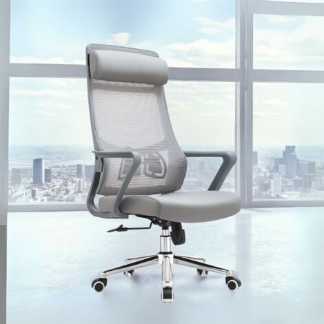 Bürostuhl Pasco mit hohem, verstellbarem Netzrückenlehne in Grau ...