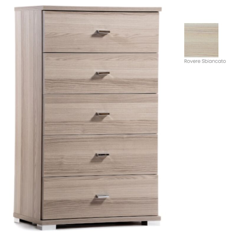 Commode moyenne avec 5 tiroirs blancs