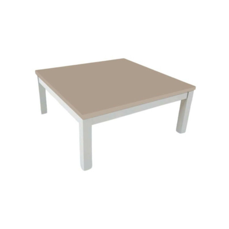 Table basse carrée avec structure blanche et plateau en argile Tratto