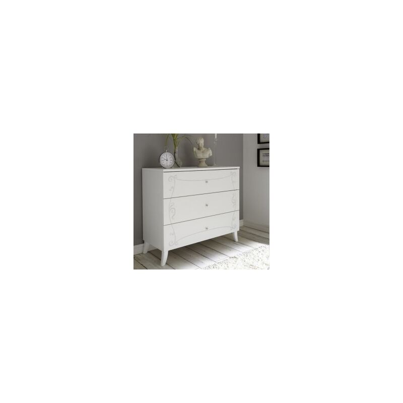 Como camera tre cassetti Bianco ARARAT 104x45x h92 cm