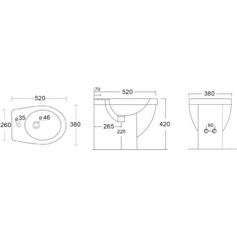 Bidet King adossé au mur : livraison robinet