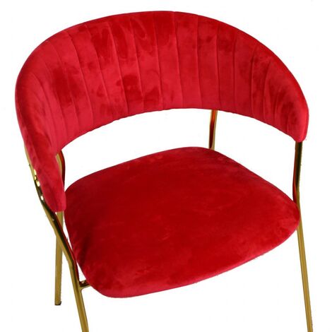 Fauteuil en velours Brendeburg rouge